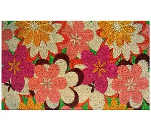 GEO CRAFTS Geo Craft Flower Coir Doormat - One-color