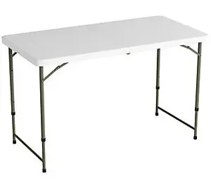 LAVISH HOME Adjustable 4' Folding Table - One-color