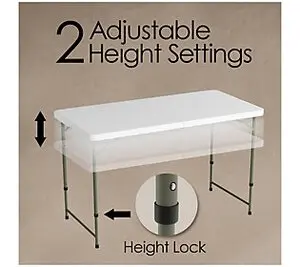 LAVISH HOME Adjustable 4' Folding Table