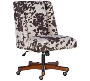 LINON Home Walker Brown Cow Print Office Chair - One-color