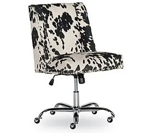 LINON Home Walker Black Cow Print Office Chair - One-color