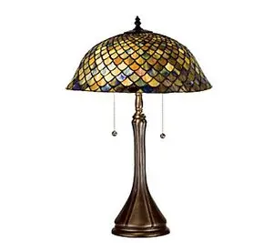 MEYDA Tiffany-style Fish Scale Table Lamp - One-color