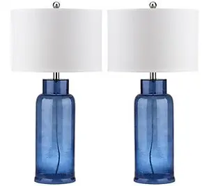 SAFAVIEH Set Of 2 Bottle Glass Lamps - One-color