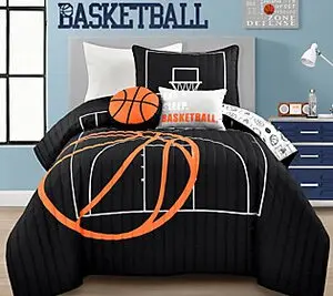 LUSH DECOR Basketball Game Twin Quilt Set By - One-color