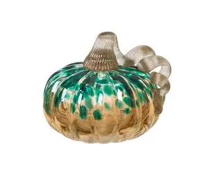 GLITZHOME Glitter Small Glass Indoor Decorativefall Pumpkin - One-color