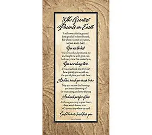 DEXSA COMPANY Dexsa Greatest Parents On Earth Wood Plaque - One-color