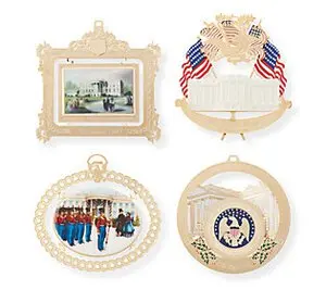 THE WHITE HOUSE HISTORICAL ASSOCIATION The Official White House Christmas Ornament Set 1994 To 1997 - One-color