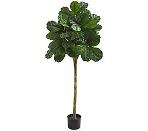 NEARLY NATURAL 5' Fiddle Leaf Fig Artificial Tree Nearly Na Tural - One-color
