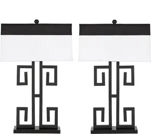 SAFAVIEH Set Of 28' Greek Key Table Lamps - One-color