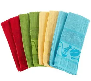 LAVISH HOME Set Of 8 Cotton Kitchen Towels - One-color