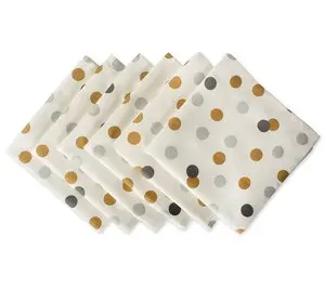 DESIGN IMPORTS Metallic Confetti Dots Napkin Se T Of 6 - One-color