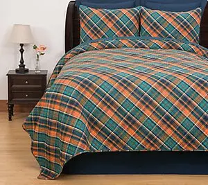 VALERIE PARR HILL Troy Plaid King Quilt Set Valeie - One-color