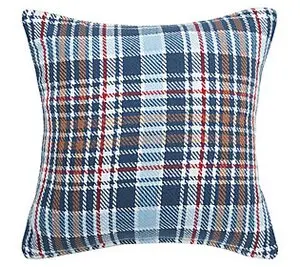 VALERIE PARR HILL 18' X 18' Lawson Lake Plaid Woven Throw Pillow Valerie - One-color