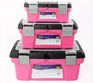 APOLLO 3 Piece Tool Box Pink Dt5005p - One-color