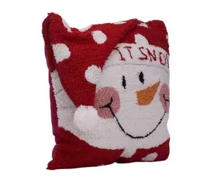 GLITZHOME Christmas Decorative 3d Snowman Cushi N Pillow - One-color
