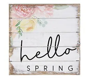 SINCERE SURROUNDINGS Hello Spring Wall Art By - One-color