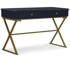 LINON Home Shelby Blue And Gold Campaign Desk - One-color