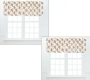VALERIE PARR HILL Sandbridge Stars Valance Window Treatment Set O F 2 Valerie - One-color