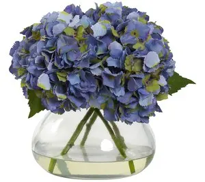 NEARLY NATURAL Large Blooming Hydrangea With Vase Nearly Na Tural - One-color