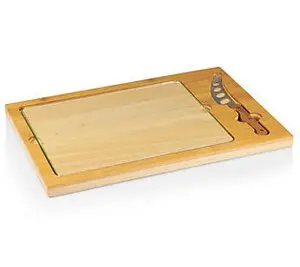 PICNIC TIME Icon Glass Top Cutting Board & Knif E Set - One-color