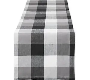 DESIGN IMPORTS 14' X 108' Tri Color Check Table Runner - One-color