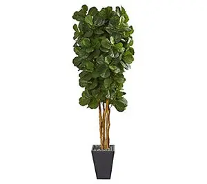 NEARLY NATURAL Fiddle Leaf Artificial Tree In S Late Planter - One-color