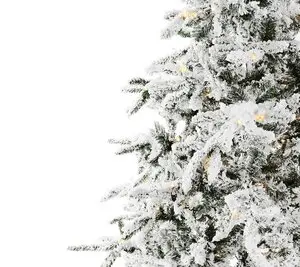 CHRISTMAS TIME 7.5' White Pine Snowy Clear Smar T Prelit Tree