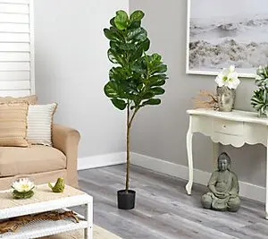 NEARLY NATURAL 5.5' Fiddle Leaf Fig Artificia L Tree