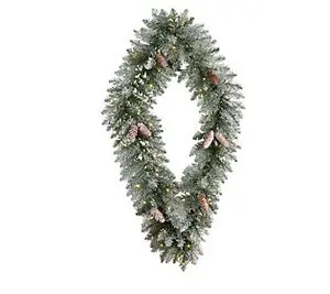 NEARLY NATURAL 3 Ft. Christmas Wreath With 50 L Ed Lights - One-color