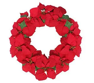 NORTHLIGHT Poinsettia Wreath - One-color