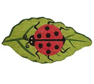 GEO CRAFTS Ladybug Coir Doormat With Pvc Backing - One-color