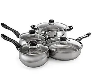 Gibson Oster Rametto 8 Piece Stainless Steel Kitchen C Ookware Set - Silver