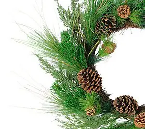 NORTHLIGHT Classic Wreath W/pinecones