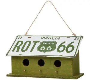 GLITZHOME Route 66 Birdhouse Hotel - One-color