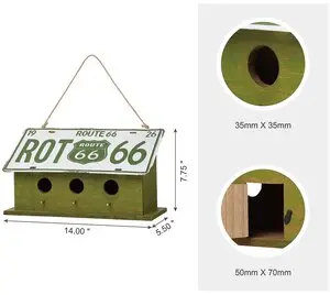 GLITZHOME Route 66 Birdhouse Hotel
