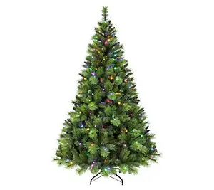 PULEO INTERNATIONAL Puleo Pre-lit 7.5' Adirondack Artificial Christ Mas Tree - One-color