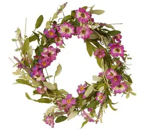 NATIONAL TREE COMPANY 20' Garden Accents Purple Daisy Wreath - One-color