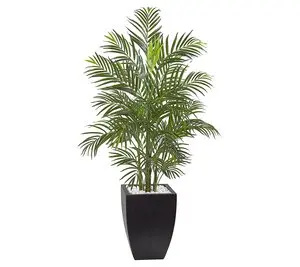 NEARLY NATURAL 4.5' Areca Palm Tree W/planter U V Resistant - One-color