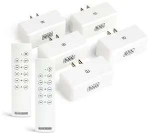 BLACK + DECKER Set Of 5 Outlets W/ 2 Wireless R Emote-controls - One-color