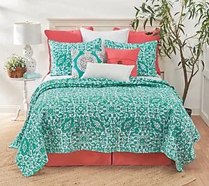 C&F HOME Madison Aqua Twin Quilt Set - One-color