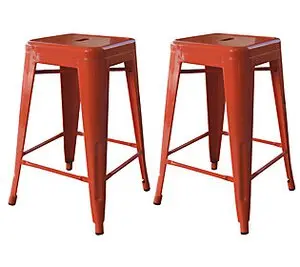 AMERIHOME 24'h Metal Bar Stool 2 Pack - One-color