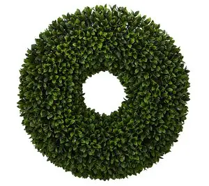 NEARLY NATURAL 24' Boxwood Artificial Wreath By - One-color