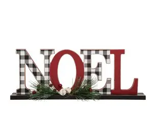 GLITZHOME Noel Plaid And Red Christmas Holiday Decor - One-color