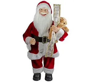 NORTHLIGHT 24' Standing Santa Figure With Tree - One-color