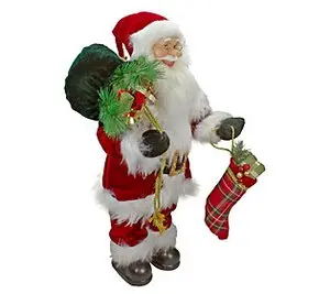NORTHLIGHT 2' Standing Santa Christmas Figure W Th Presents