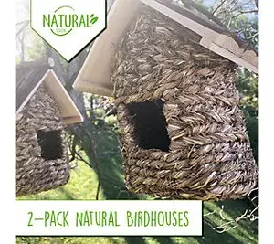 BACKYARD EXPRESSIONS 2-piece Natural Birdhouse Et