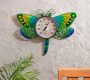 EVERGREEN Metal And Glass Shaped Wall Clock, Dr Agonfly