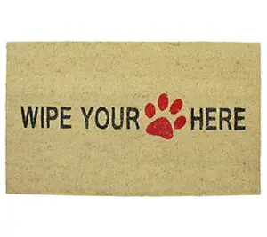 NORTHLIGHT Animal Print 'wipe Your Paw Here' Do Rmat 18' X 30 - One-color