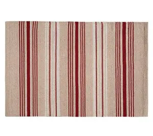 C&F HOME 24' X 72' French Red Stripes Rug - One-color