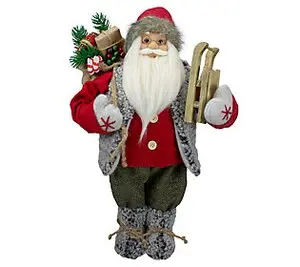 NORTHLIGHT 18' Santa Figure Carrying Presents & Sled - One-color